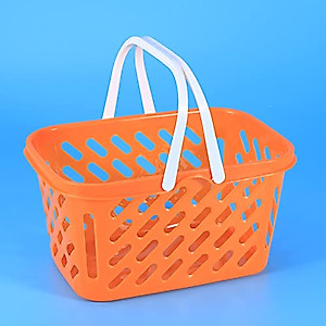 Kisangel Stackable Storage Bins 1pc Portable Grocery Basket Plastic Storage Basket Mini Picnic Basket Toys Storage Organizer for Kids Party Favors Pretend Play ( Orange ) Plastic Bins