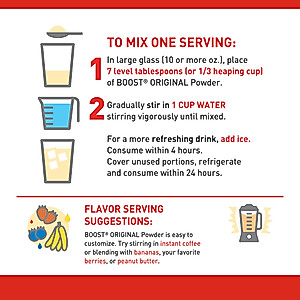 BOOST Original Balanced Nutritional Powder Drink Mix with 10g Protein and 25 Vitamins & Minerals, Very Vanilla, 14.6 Ounce