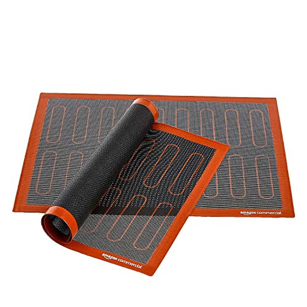 AmazonCommercial Silicone Non-Stick Eclair Baking Mat, Reusable, Easy to Clean, 15.7 x 11.8-Inches, 2-Pack