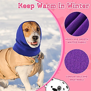 Saintrygo 4 Pcs 3 Size Snoods for Dogs Pet Dog Ear Wrap Cover Dog Sound Proof Ear Muffs for Dogs Barking and Bathing Warm Winter Dog Ear Scarf for Calming Pet(Gray, Pink, Blue, Purple)