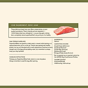 BADLANDS RANCH - Superfood Bite, Freeze-Dried Raw Dog Treats - Protein Rich, Train & Reward, Traceable Single Ingredient by Katherine Heigl (Wild Salmon)
