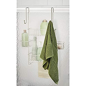 iDesign The Metalo Collection Over-The-Door Hanging Shower Caddy Organizer, 22.7" x 10.5" x 8.2", Satin