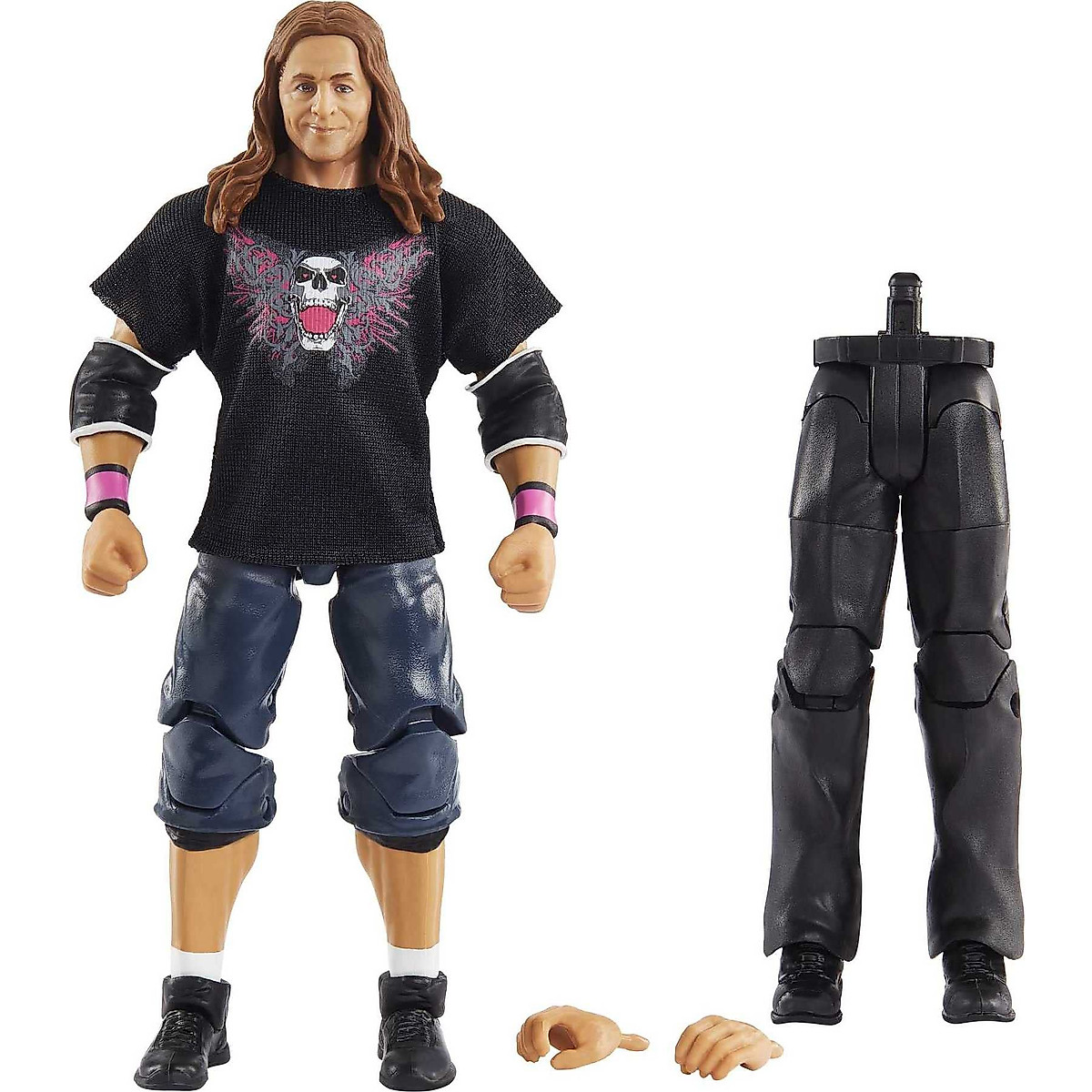 Mattel Bret “Hit Man” Hart WrestleMania Action Figure with entrance shirt & Vince McMahon Build-A-Figure Pieces, 6-in Posable Collectible Gift for Fans Ages 8 Years Old & Up