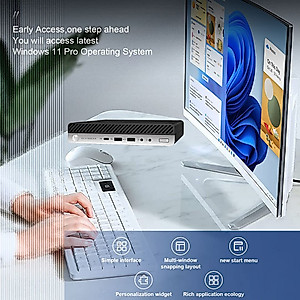 HP Micro PC EliteDesk 800 G4 Windows 11 Tiny Desktop,i7 Hexa-Core Mini Business Computers 16GB Ram 1TB NVMe M.2 SSD,WiFi,BT,HDMI,DP,USB-C,4K Support,Wireless K&M + TJJ Mouse PAD(Renewed)