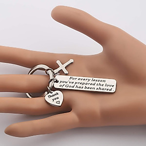 BAUNA Sunday School Teacher Appreciation Gifts For Every Lesson You've Prepared the Love of God Has Been Shared Religious Teacher Keychain Bible Study Teacher Gift (Sunday School Teacher Keychain)