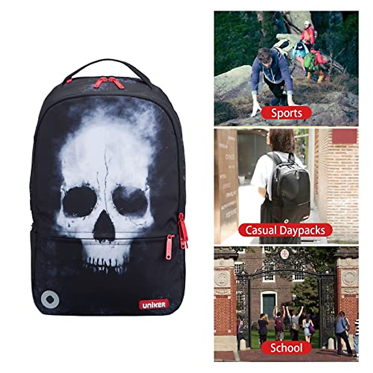 UNIKER Travel Laptop Backpack,Graffiti Backpack for Work,Men Backpack Black,Designer Laptop Backpack for 15.6 Inch,College Backpack Call of Duty Gamers