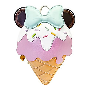 Loungefly X LASR Exclusive Disney Frosted Minnie Ice Cream Convertible Mini Backpack - Fashion Cosplay Disneybound Cute Backpacks