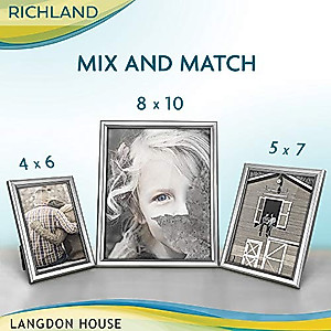 Langdon House 4x6 Silver Picture Frame, Distinguished Edging for Classic Style, Richland Collection