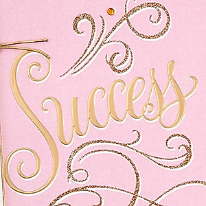 Hallmark Graduation Card for Her (Pink and Gold Script Success)