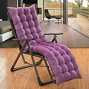 TCZ1557 Patio Lounge Chair Cushion Pad for Deck, Mattress Garden Sun Lounger Armchair for Travel Holiday Garden Indoor Outdoor,Purple,155x50cm(61x20in)