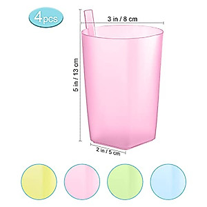 EXCEART Children Sippy Cup 4Pcs Toddler Sip Cups with Built in Straw Kids Drink Cups with Straws