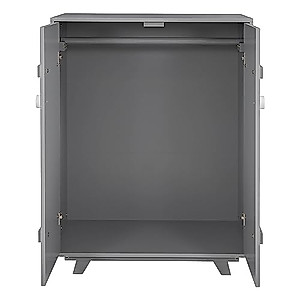 STELSIPLIY Bedroom Armoires with Hanging Rod,Kids Modern 2 Door Wardrobe Cabinet with Legs,43" Wood Storage Clothes Organizer for Boys Girls Kids' Room, (31.5”L x 19.7”W x 43”H) (Gray)
