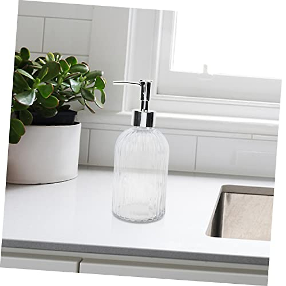 Cabilock 4 Pcs Bottle Set Hand Soap Dispenser Lotion Container Press-Type Bottle Liquid Container Refillable Bottle Shampoo Dispenser Transparent Travel Bottle Glass Filling Empty Bottle