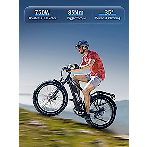 MULTIJOY Electric Bike for Adults,Upgraded 48V 20Ah Removable Battery,Peak 1000W Powerful Motor,70Mi Long Range,26"x4" Fat Tire,UL Certified 7-Speed