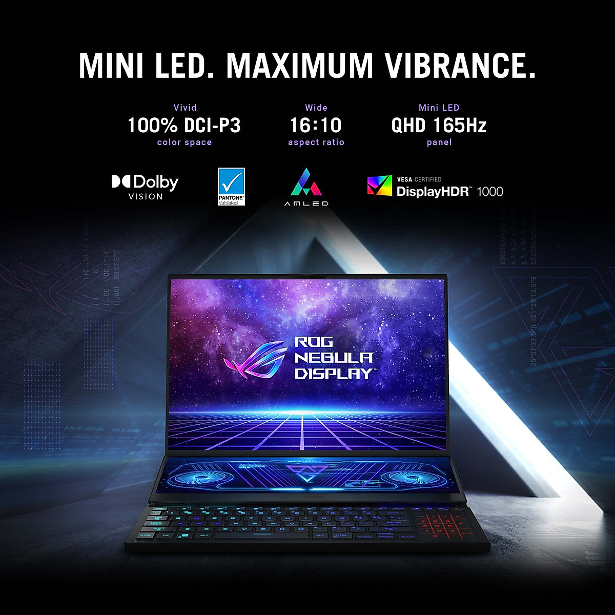 ASUS ROG Zephyrus Duo 16 Gaming Laptop, 16” 165Hz ROG Nebula HDR QHD 16:10 Display, NVIDIA GeForce RTX 3080 Ti, AMD Ryzen 9 6900HX, 32GB DDR5, 2TB SSD, Windows 11 Pro, GX650RX-XS97 (Renewed)