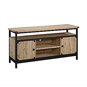 Sauder Steel River TV Stand with Doors, L: 60.24" x W: 19.09" x H: 29.72", Milled Mesquite Finish