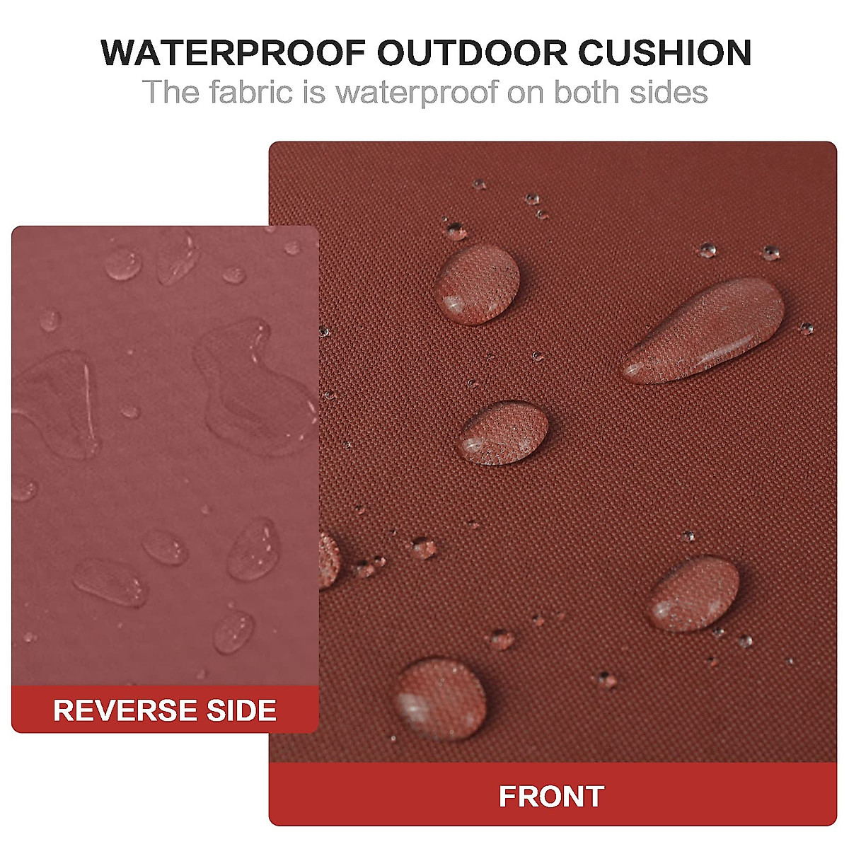 Faible Poisson Outdoor Bench Cushion and Replacement Cover, 60 x 18 Inch Waterproof Porch Swing Cushions with Handle and Anti-Slip Straps for Garden Patio Furniture