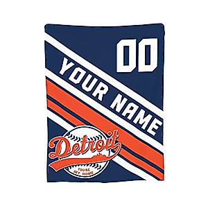 Custom Baseball Throw Blankets Personalized Ultra-Soft Micro Fleece Blankets with Name Numbers for Fans Gifts