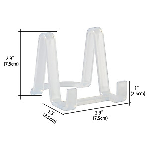 Plate Stands for Display - Plastic Easel Stand Plate Holder Display Stand Picture Frame Stand for Pictures | Photo|Decorative Plate |Dish | Tabletop Art - 3 inch-Clear