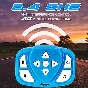 Contixo RC Stunt Car 4WD 2.4Ghz - Double Sided 360° Rotating Remote Control Toy with Lights, for Boys & Girls Age 4-12 Blue