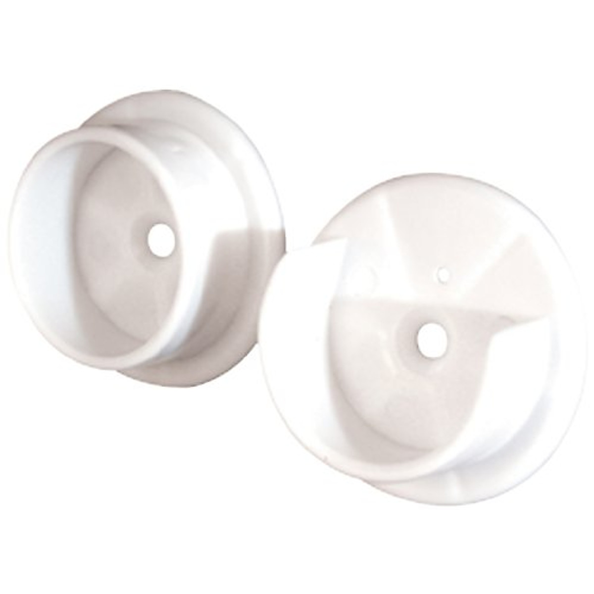 Prime-Line N 6568 Closet Pole Sockets, 1-3/8 In., Plastic, White (1 Set)