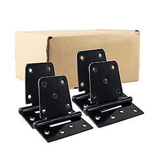 Heavy Duty Gate Hinges 3.5 inch 4 Pack, Black Iron Door Hinges for Shed Barn Wood Fence Gate (Included Screws)