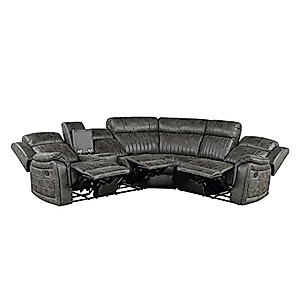 Lexicon Perm 3-Piece Reclining Sectional Sofa, Brownish Gray