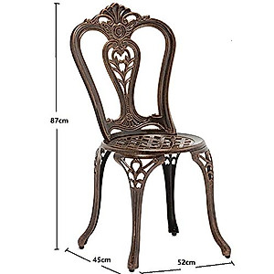 2pcs Crown Chair Needs Assembly Cast Aluminium Table and Chair Sets Outdoor Garden Patio Furniture Bistro Set Weatherproof with Timeless Design