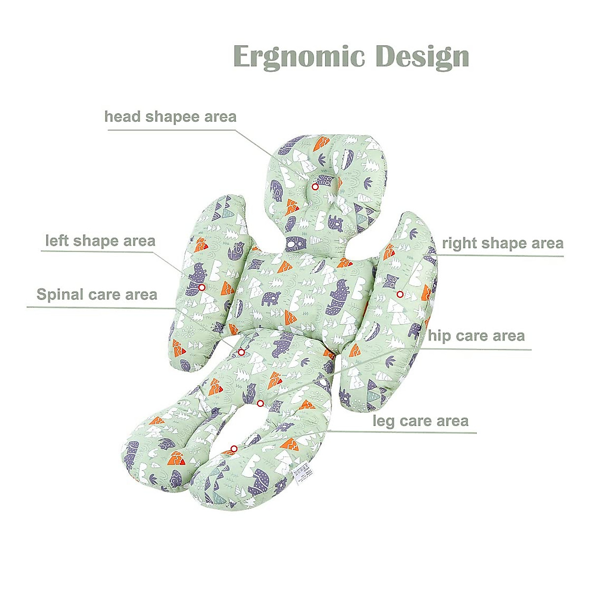 TOPOQ Baby Stroller Insert Stroller Head and Body Support Cushion Car Seat Insert Universal Pram Seat Cushion Stroller Liner Pushchair Seat Cushion Pad for Baby High Chair Buggy Bassinet