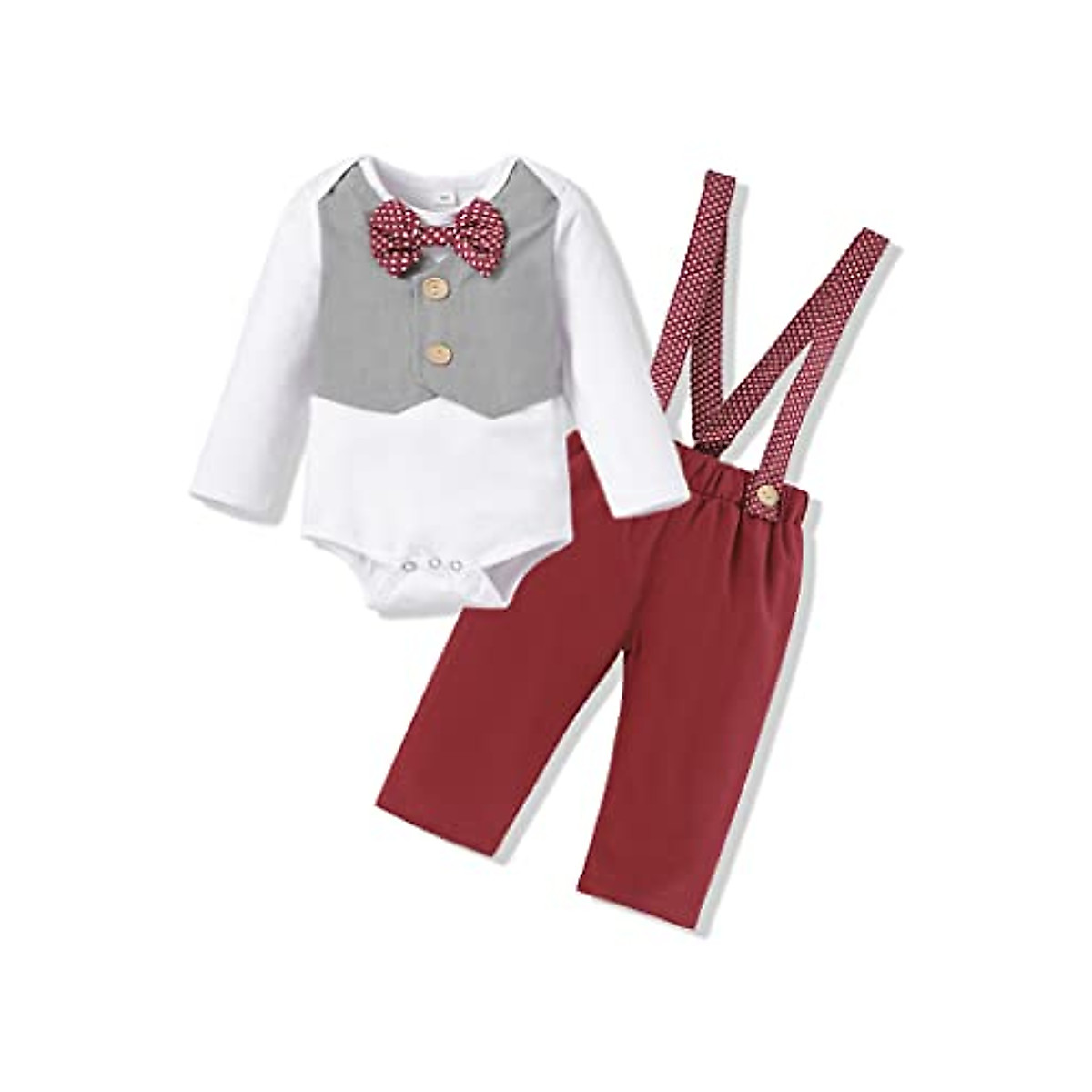 Yoveme Baby Boy Summer Clothes Gentleman Outfit Newborn Wedding Clothes Bowtie Tuxedo Formal Suit
