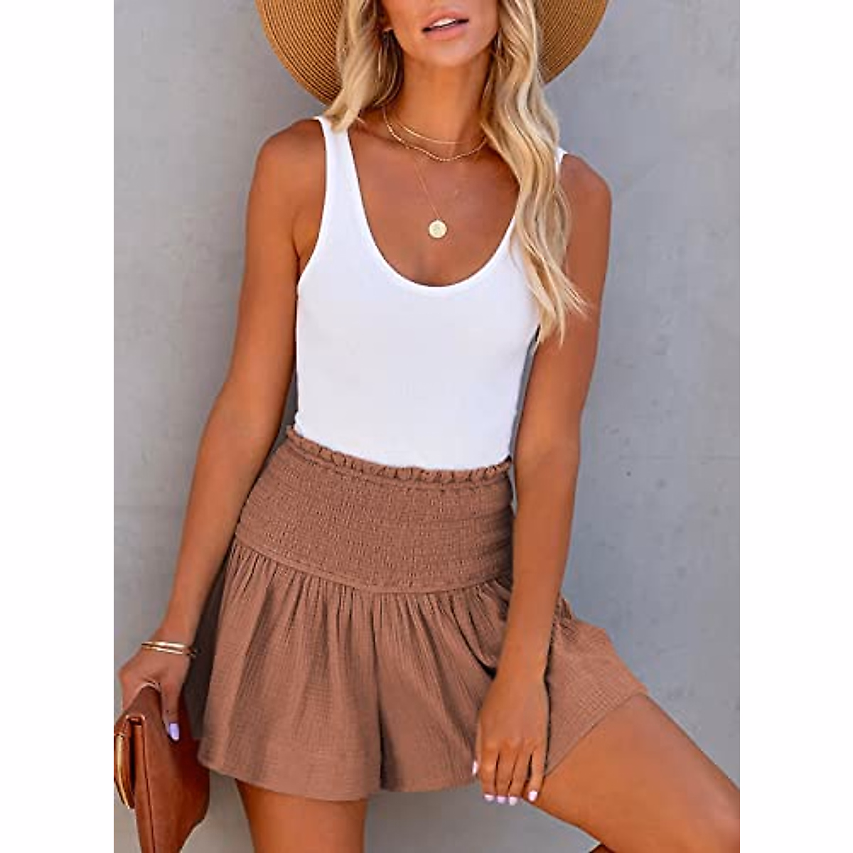 Dokotoo Shorts Women Cute Beach Outfits Shorts High Elastic Plus Size 2023 Summer Clothes Shorts Vacation Outfits Pants Pink Small