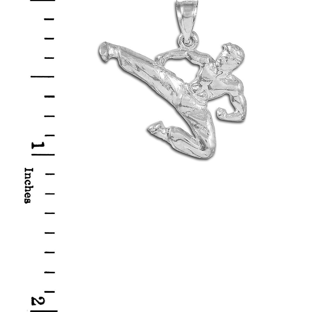 925 Sterling Silver Karate Martial Arts Sports Charm Pendant