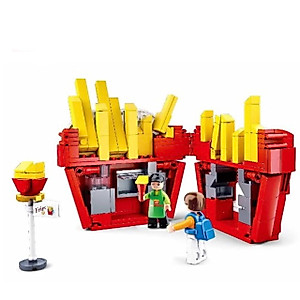 General Jim's Modular French Fry Food Court Building Blocks Brick Set: Fast Food Restaurant Construction Kit - 320pcs