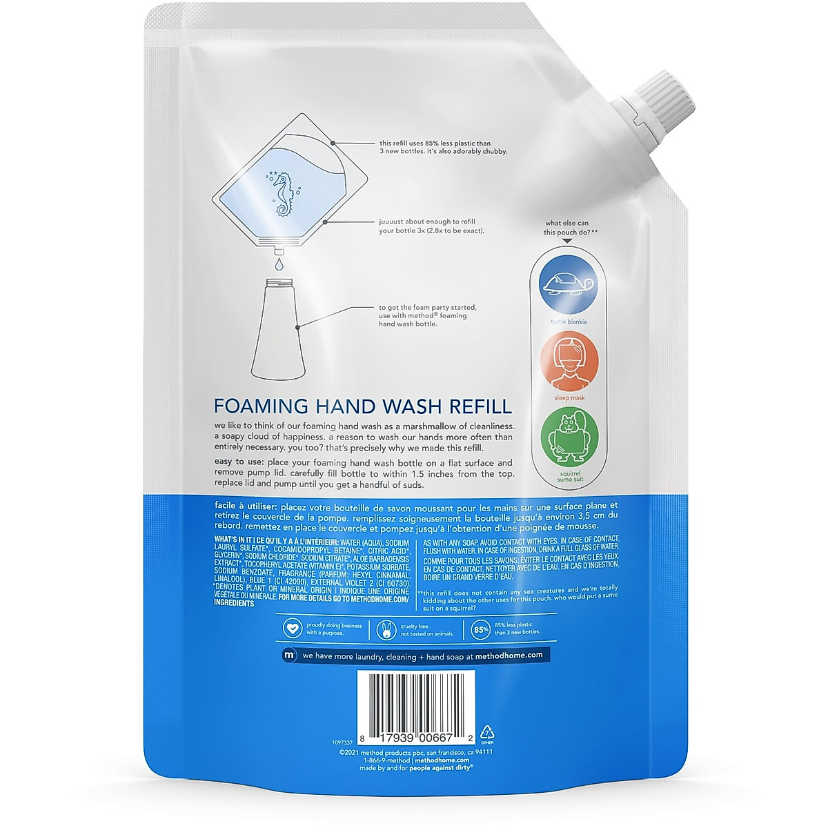 Method Foaming Hand Soap Refill, Sea Minerals, Biodegradable Formula, 28 Fl Oz (Pack of 1)
