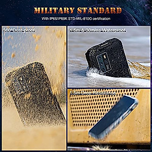 OUKITEL WP10 5G Rugged Smartphone Unlocked, 8000Mah Battery 18W Fast Charging, 6.67" FHD+ Screen, 8GB+128GB 48MP AI Quad Camera, Waterproof Shockproof, NFC/GPS Dual SIM, Android 10 Unlocked Phone