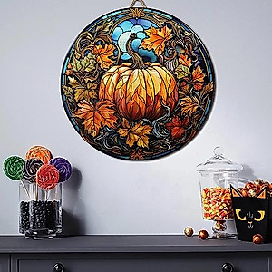 V VIBEPY 2D Flat All Over Printed, Pumpkin Wooden Sign, Fall Sign, Autumn Sign, Pumpkin Sign For Fall Decor, 8",12",18" Wood Sign, Autumn Decor, Fall Decorations (CSWS-EPHG-51197001)