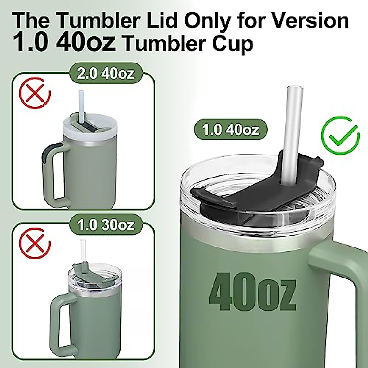 DazSpirit 4Pcs Cloud Straw Cover Caps and 2Pcs Spill-Proof Tumbler Lids for1.0 40oz Tumbler Cups and 8-10mm Straws, BPA-Free, Dishwasher-Safe, Suitable for Travel Picnic Hiking