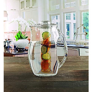 Large Fruit Infuser Water Pitcher (2.9 Quart / 93 Oz) – Shatterproof Acrylic Infusion Jug for Iced Tea, Juice, Beverages, Water, Lemon, Fruit & Herbs – BPA Free