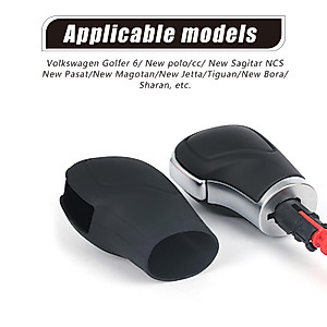 GKmow 2 PCS Car Shift Cover, Environmentally Friendly Silicone Open Anti-Slip Automatic Knob Gear Lever Protective Cover, Universal Decorative Accessories, Suitable for Most Car Models (Black)