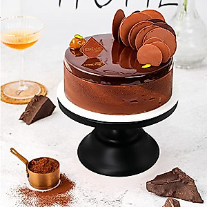 Set of 3 Pieces Black Iron Cake Stands 12" 10" 8" Cake Holder Dessert Display Plate Serving Tray for Baby Shower Wedding Birthday Party Halloween Family Party (Style A)