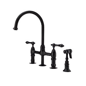 Vintage Tub & Bath Gooseneck Bridge Style Kitchen Faucet - Metal Lever Handles