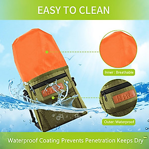 KHPR Dog Treat Training Pouch Easily Carries Pet Toys Kibble, Treats Built-in Poop Bag Dispenser 3 Ways to Wear Comes with a Foldable Silicone Bowl(Army Green)