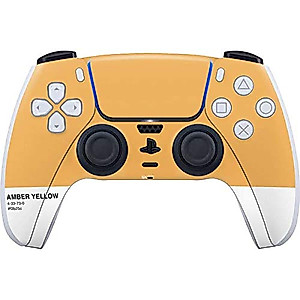 Skinit Gaming Decal Skin Compatible with PS5 and Compatible with PS5 Digital Edition DualSense Controller - Officially Licensed Skinit Originally Designed Amber Yellow Design