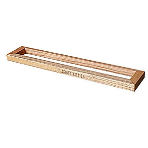 CRAFT KITTIES Wall Mounted Towel Rail, Hand Towel Holder, 18” Towel Rack for Bathroom, Wooden Rustic Towel Rail (Red Oak Wood)