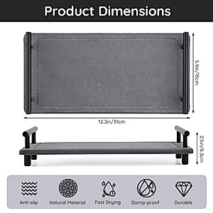 Segbeauty Vanity Tray Large, Instant Stone Drying Tray for Bathroom Kitchen, Diatomaceous Tray Fast Dry Stone Drying Mat for Kitchen Counter Bathroom Counter Tray Soap Organizer Mat with Handle