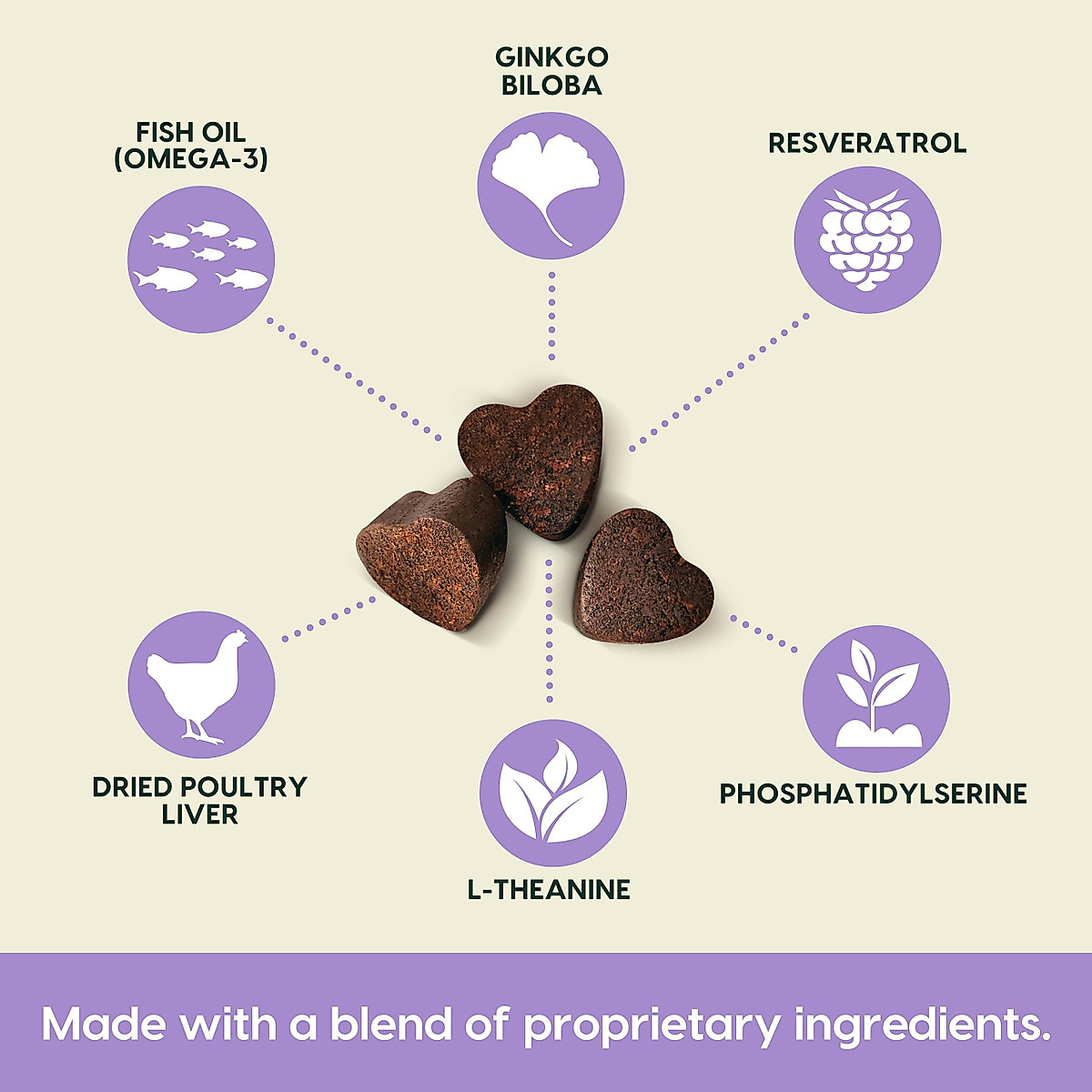 Ark Naturals Gray Muzzle Brain's Best Friend Vet Recommended Soft Chews for Cognitive Issues Associated with Aging, 90 Count Bag