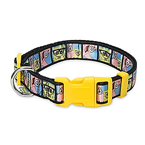 SpongeBob SquarePants for Pets Characters Best Friends Dog Collar, Size Large (L) | Cute Yellow Large Dog Collar for Large Dogs from Nickelodeon Spongebob, Dog Apparel & Accessories