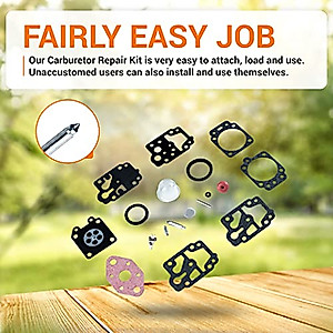 BlueStars K20-WYL Carburetor Rebuild Kit with Primer Bulb - Compatible with WYL WYL Series Carb & Shindaiwa R200 S200 230 T2500 XS200 XT2500 Gx22 GT1100 CS221 - Replaces 753-04014 615-873