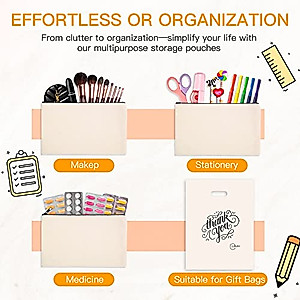 Visbouble 10 Pack Blank Craft DIY Canvas Makeup Bag - Cosmetic Bag with Zipper, Plain Pencil Case Pen Pouch for Cricut, Travel Toiletry Small Bag with 10 PCS Individual Gift Packaging