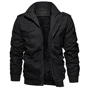 EKLENTSON Mens Winter Jacket Fleece Lined Jacket Military Jacket Men Windproof Jackets Outdoor Jacket Men Fall Jacket for Men